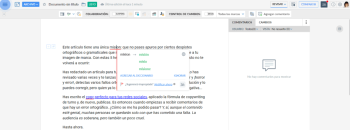 5 mejores herramientas de corrección de textos en español